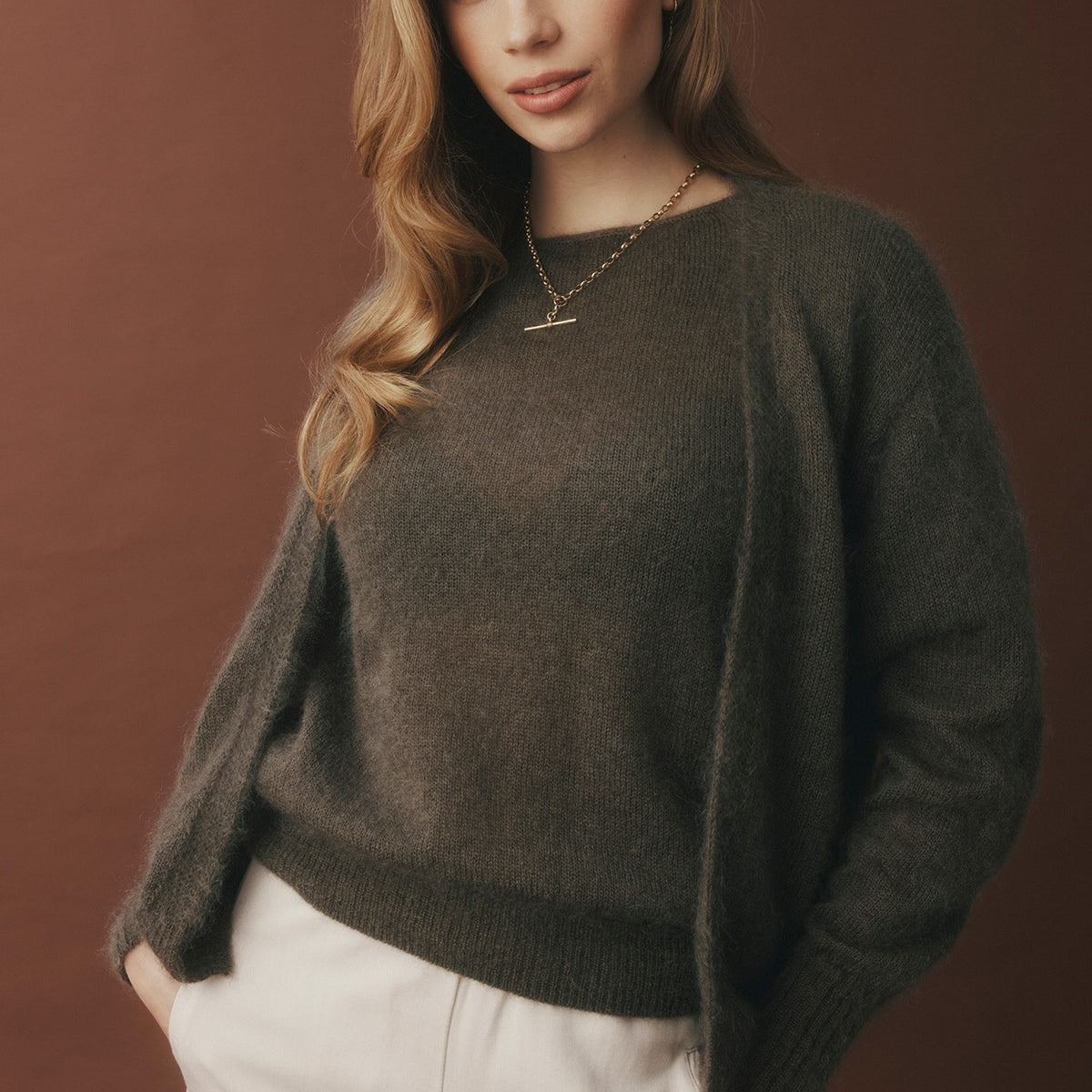 Linden Cardi - Olive Grove | Super Kid Mohair & Silk | Lightweight ...