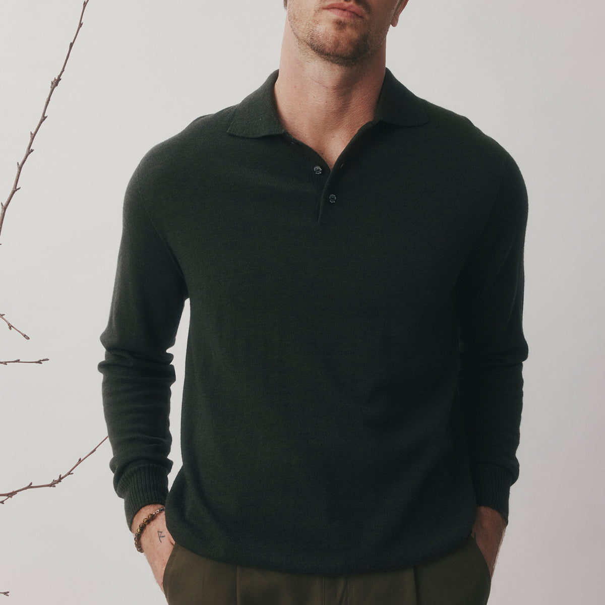 Kai Long Sleeve Polo - Forest | 100% ZQRX™ Merino | Regular Fit Polo ...