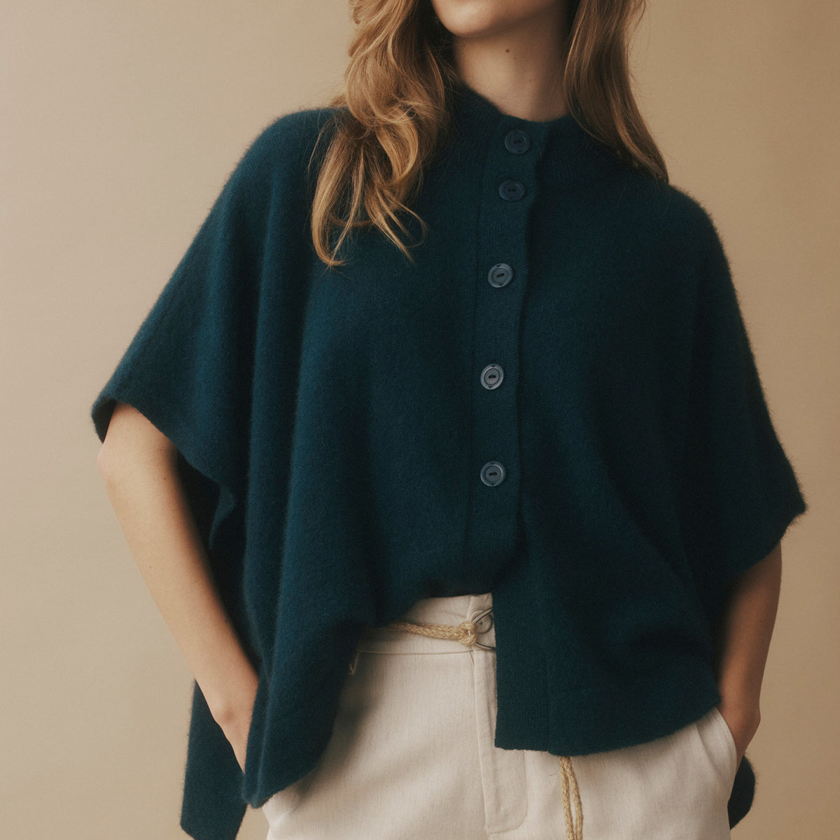 Anne Cape - Deep Teal | Ecopossum™ Merino, Possum & Silk | Statement ...