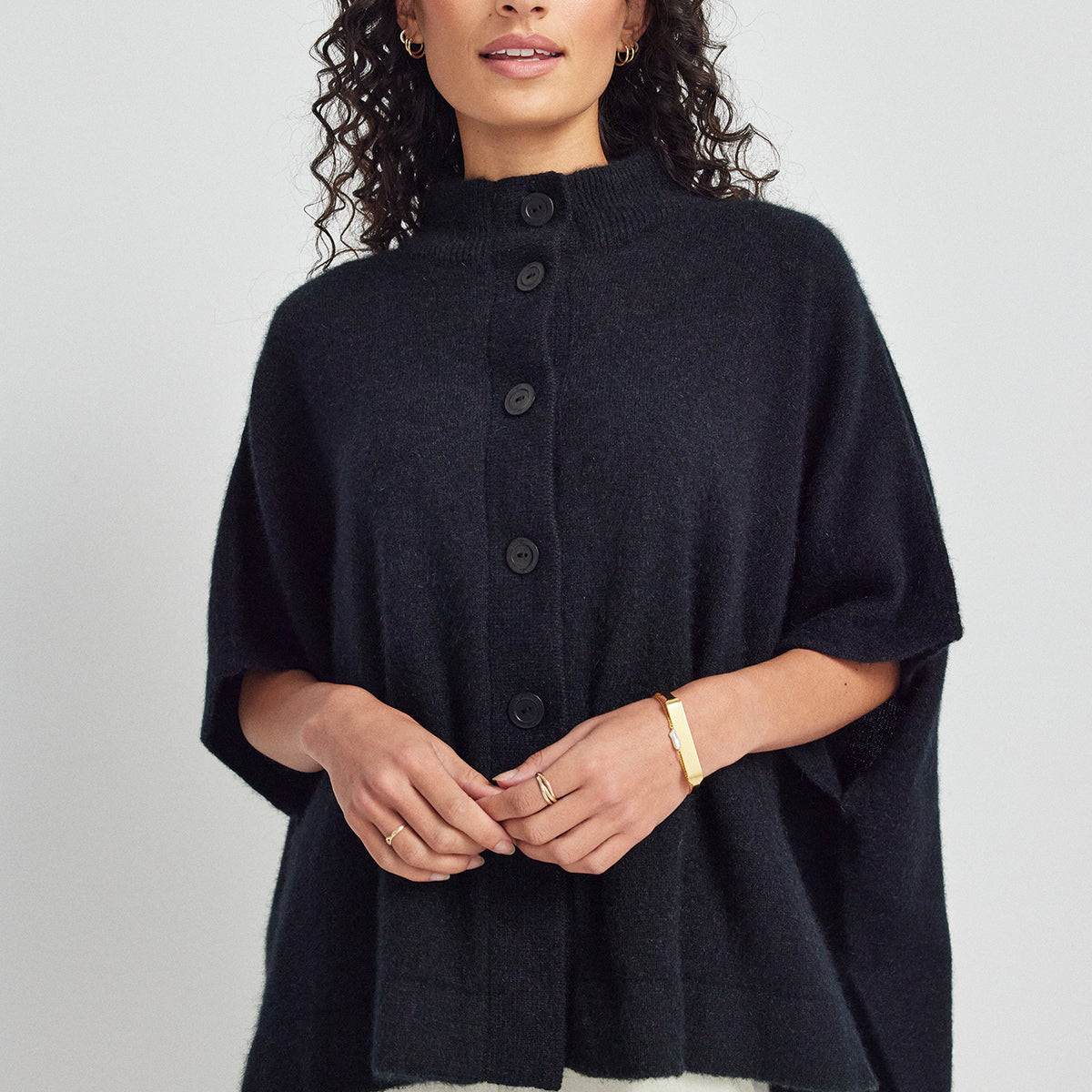 Anne Cape - Jet | Ecopossum™ Merino, Possum & Silk | Oversized Winter ...