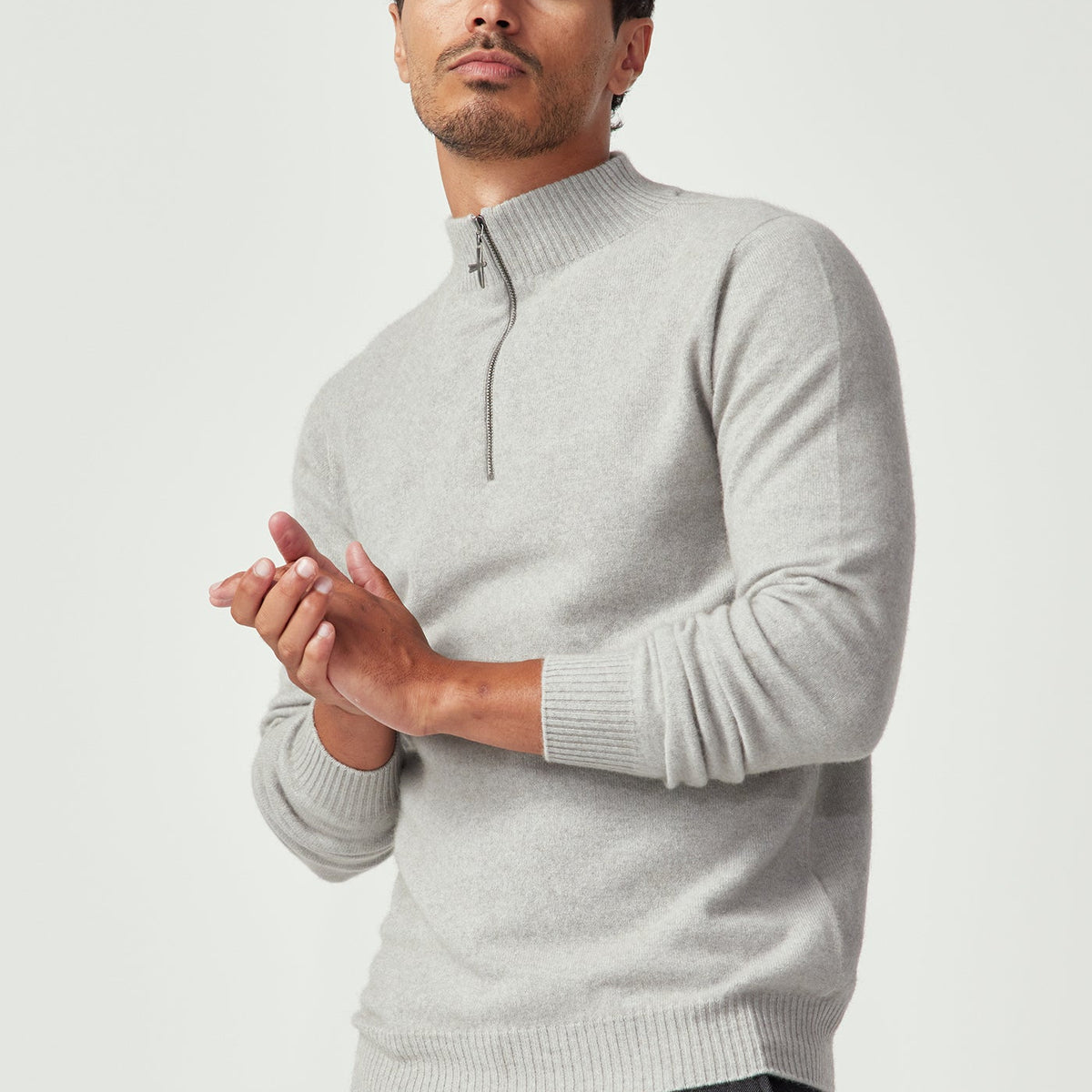 Cassum Half Zip Sweater - Stone – Untouched World