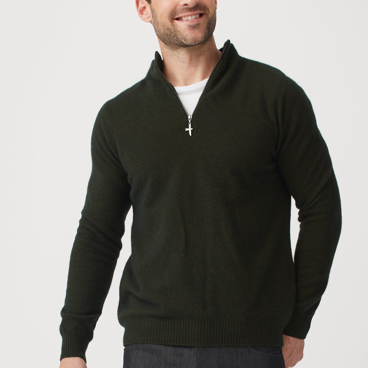 Cassum Half Zip Sweater - Turtle – Untouched World