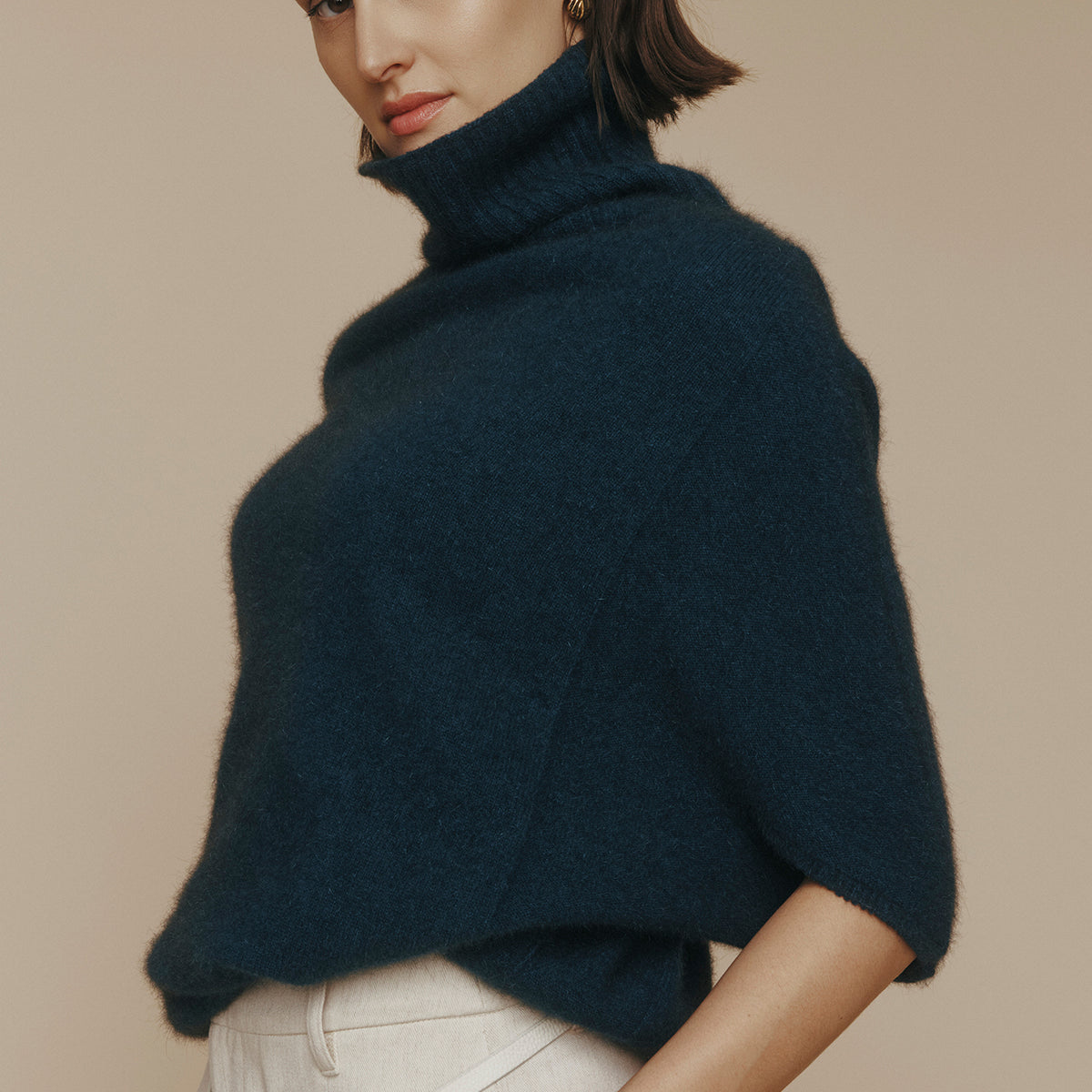Air Cape Sweater - Deep Teal | Ecopossum™ Merino, Possum & Silk ...