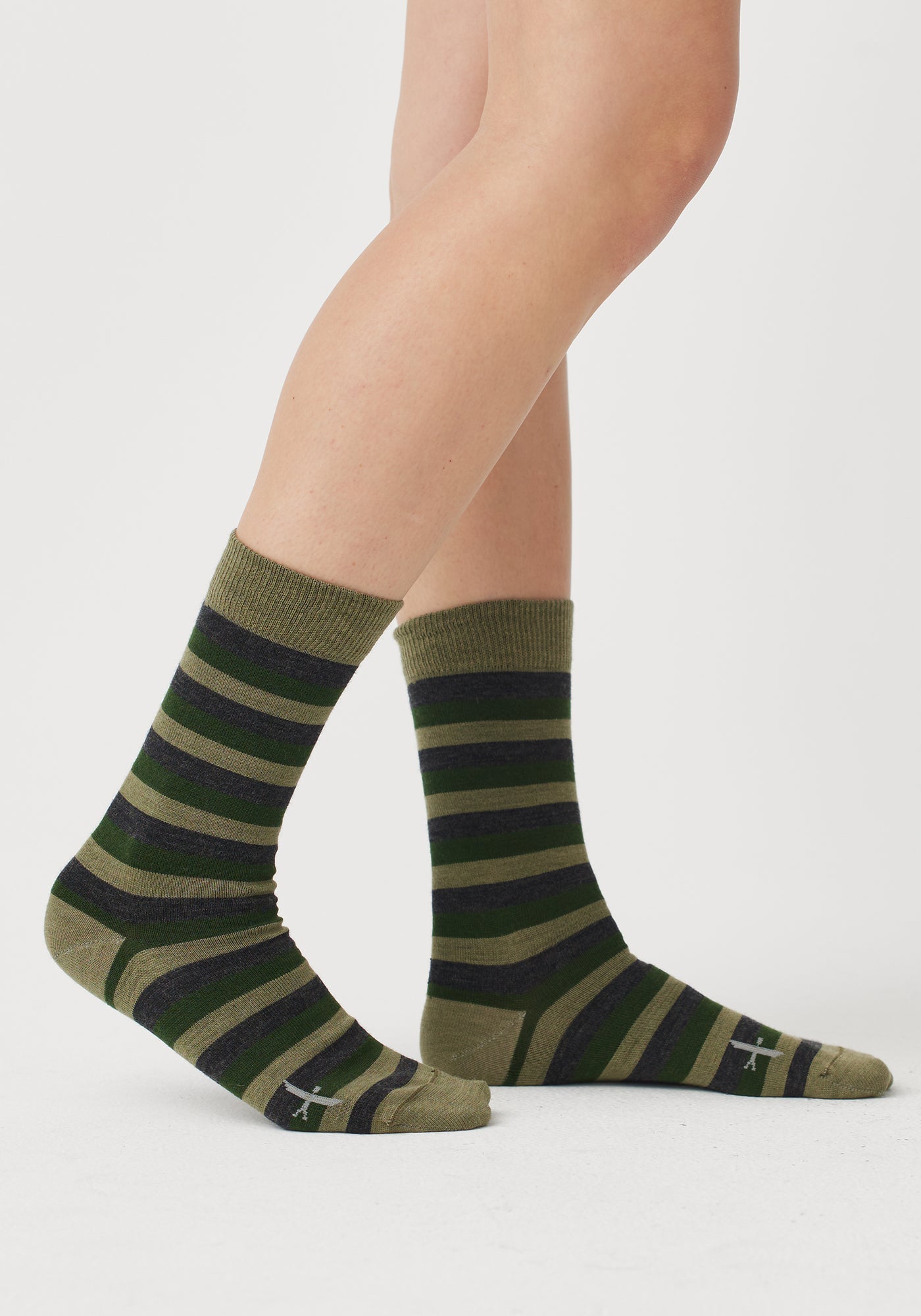Wide Stripe Socks - Sage Mix – Untouched World